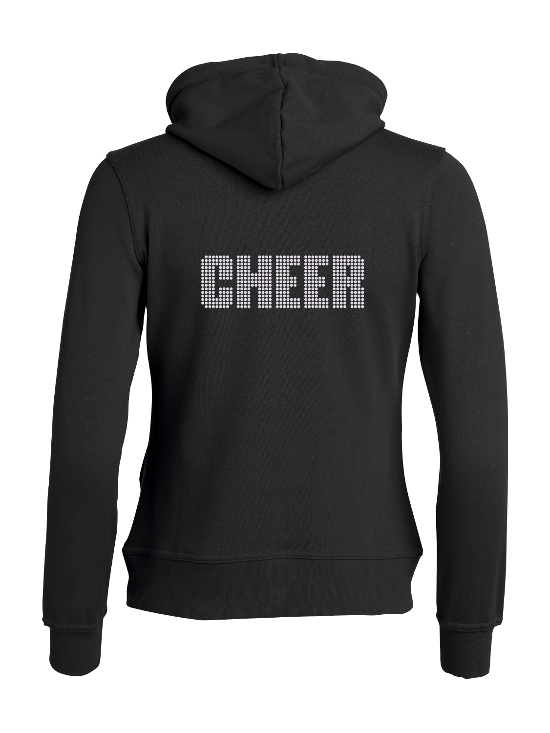 Hettegenser "cheer" i rhinestones – Cheergear.no